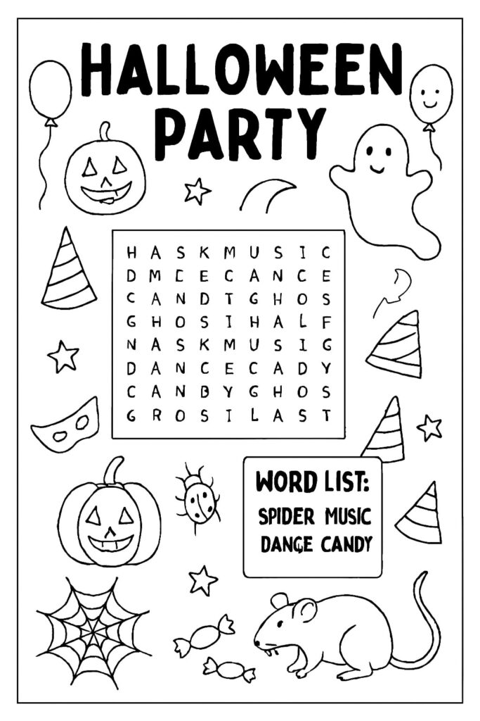 Free Halloween Word Search Printable - 12 Spooky Puzzles for Kids and ...