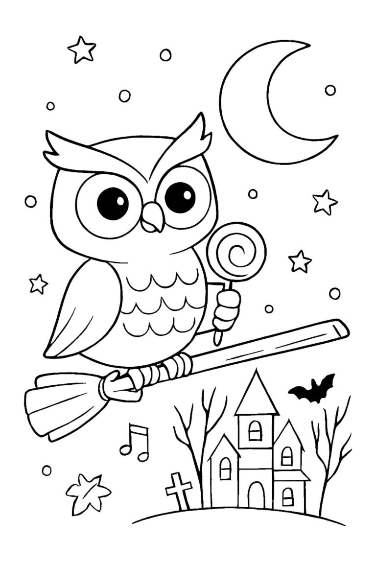 40 Spooky Cutie Coloring Pages – Cozy Halloween Ghosts & Animal Friends