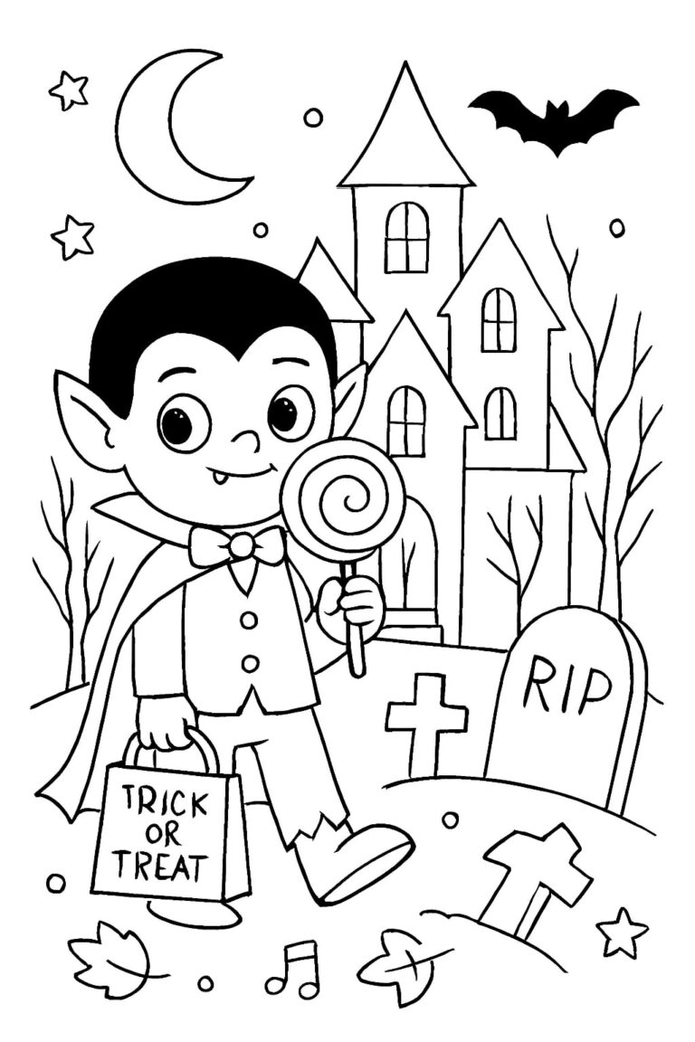 40 Spooky Cutie Coloring Pages – Cozy Halloween Ghosts & Animal Friends