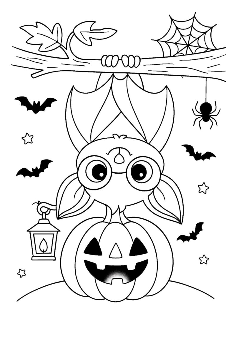 40 Spooky Cutie Coloring Pages – Cozy Halloween Ghosts & Animal Friends